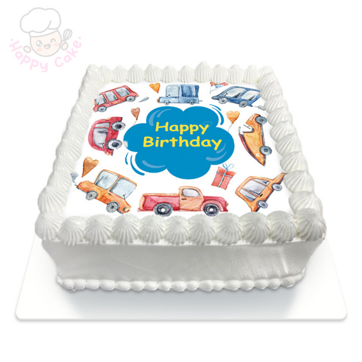 Wheels go round and round | Children Birthday Cake – Happy Cake