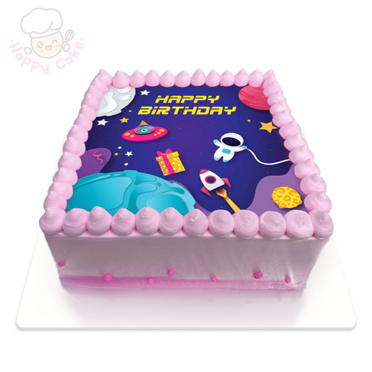 Spaceman and Rockets | Children Birthday Cake – Happy Cake