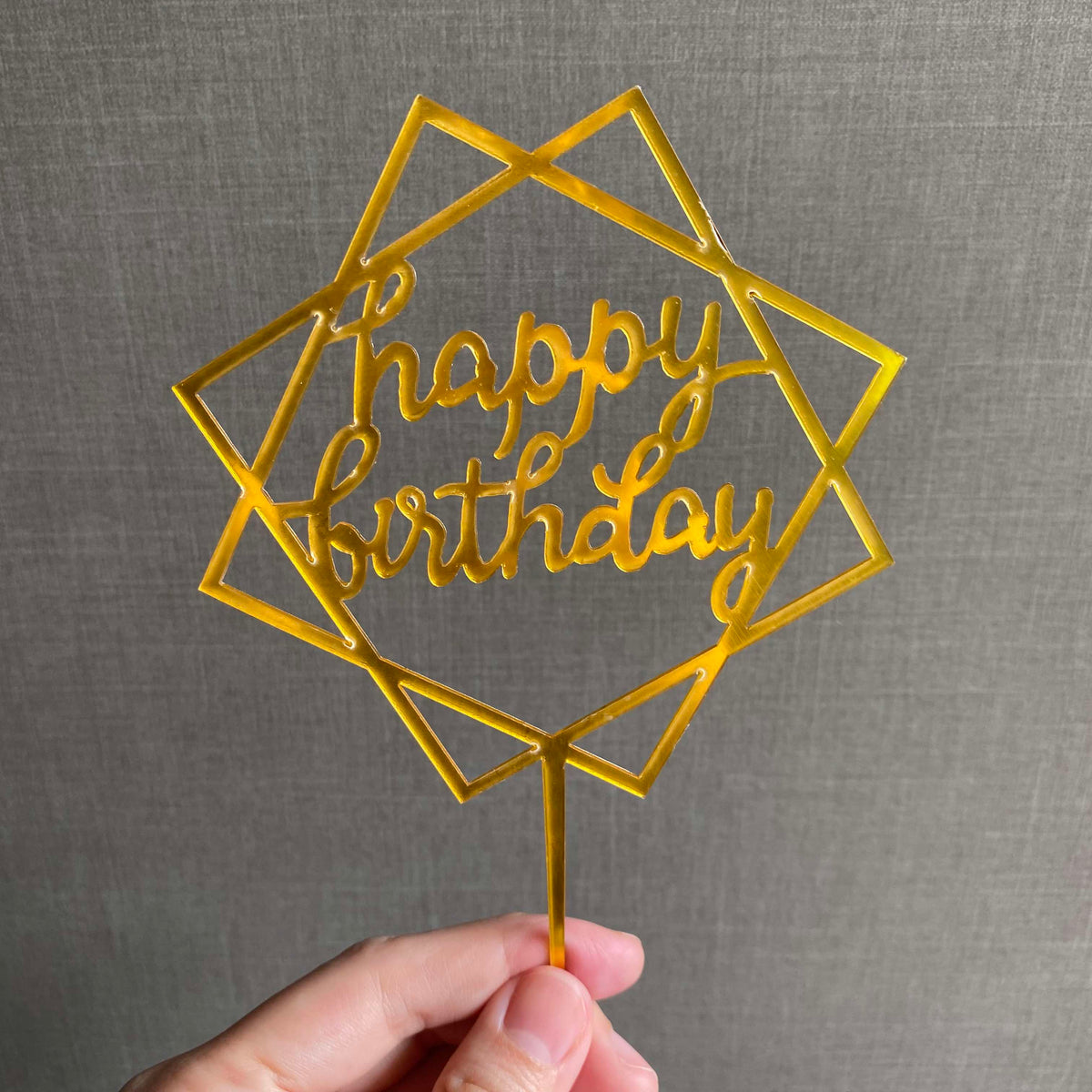 Gold HBD (Square) – Happy Cake